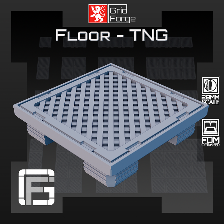 3D Printable GridForge - Floor - TNG by 2nd Dynasty